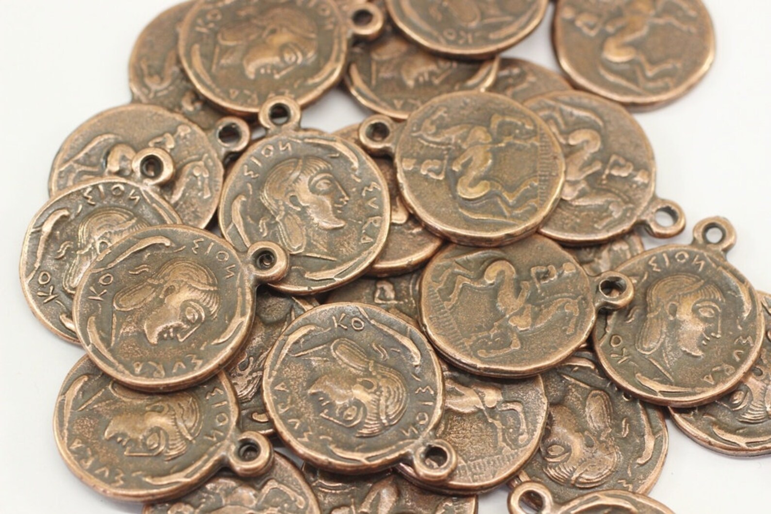 Antique Copper Coins 20x25 Mm Copper Pendant Double Side - Etsy