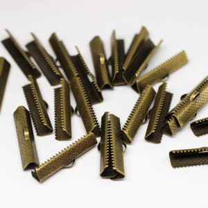 Ribbon Crimp Ends, Antique Bronze 30 Mm Cord End Tip Crimp, Jewelry ...