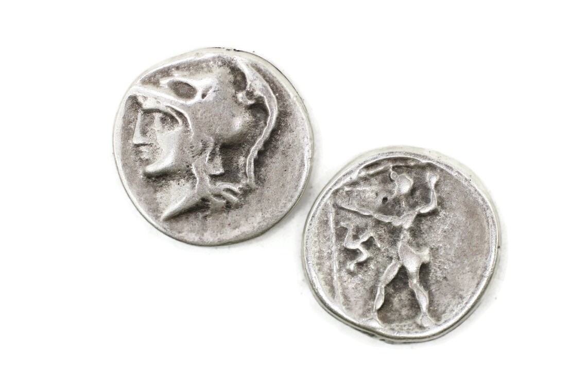 Roman Women With Helmet Antique Silver Coins, 23mm Roman Empire ...