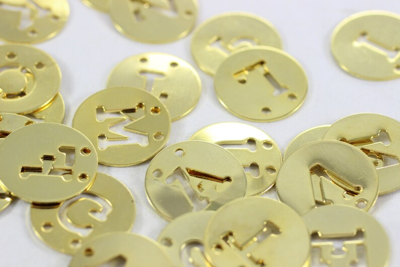 20mm Gold Plated Alphabet Letters ABCDE.....Z Round - Etsy