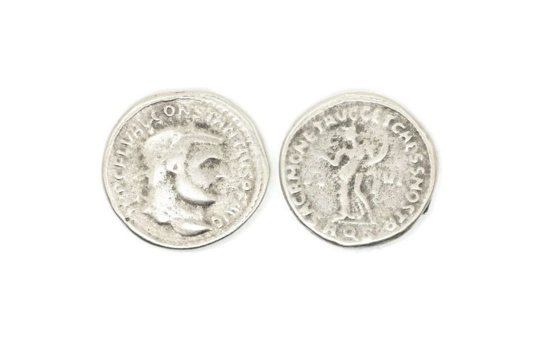 Antique Silver Caesar Coins, Maximianus II 25 Mm Roman Empire Artifact ...