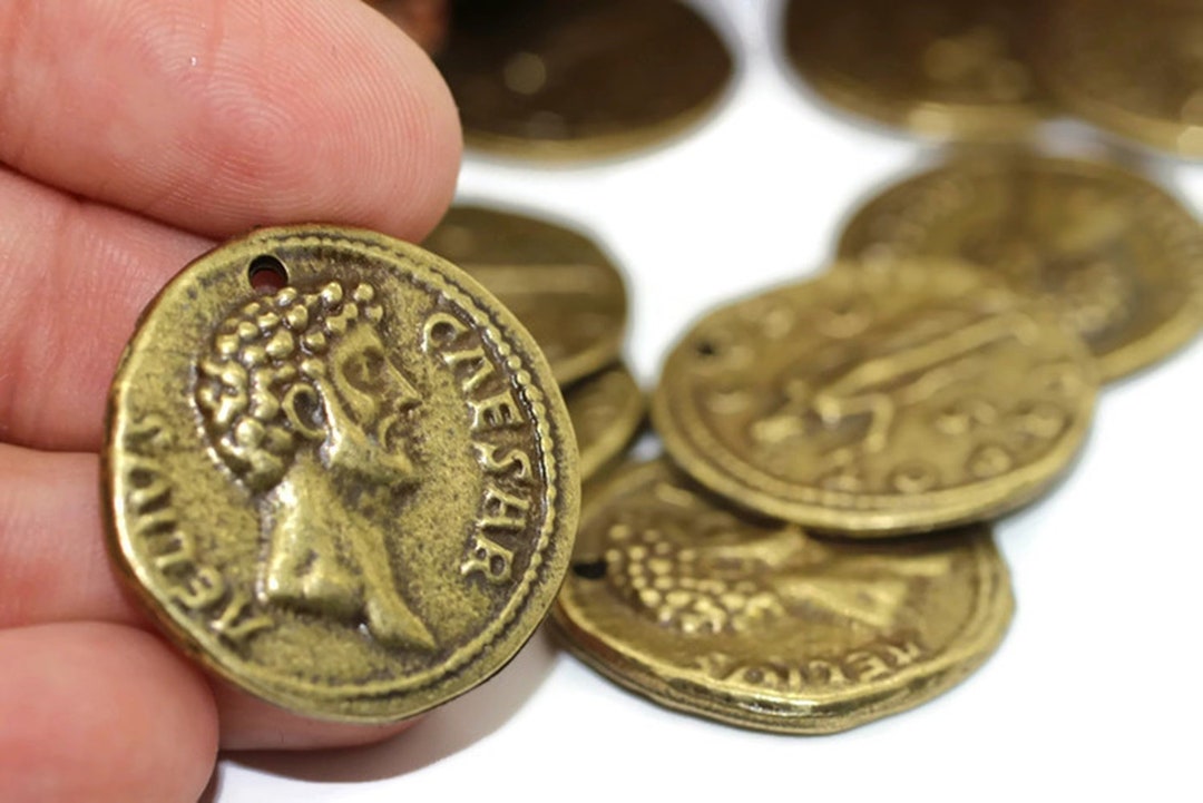 Roman Empire Emperor Ceasar Replica Coin, Antique Bronze Coins, 27 Mm ...
