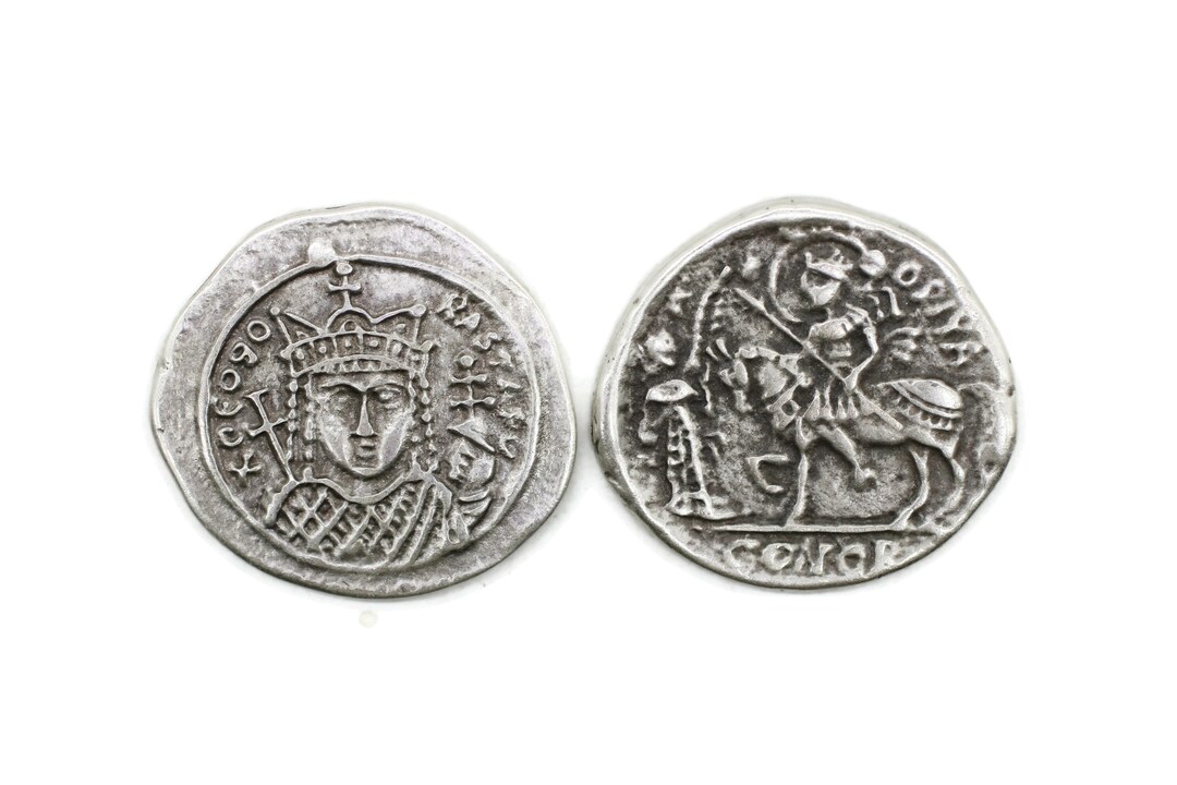 Antique Silver Ancient Byzantium Coins, 38 Mm Roman Empire Artifact ...