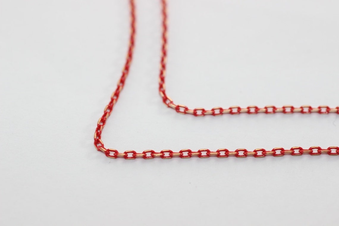 1.8x3 Mm Red Chain Link Brass Chains Loose Chain Gold - Etsy