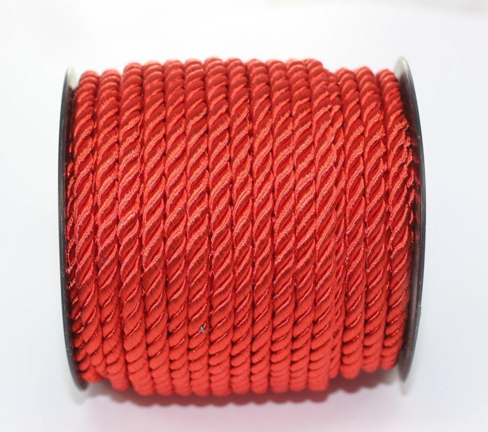 Red Rayon Rope 4 mm 015 inch Red cord Twisted Braid | Etsy