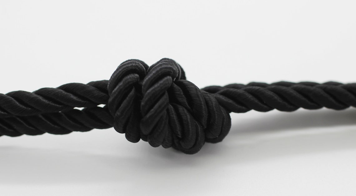 Black Rayon Rope 4 Mm 015 Inch Black Cord Twisted Braid - Etsy