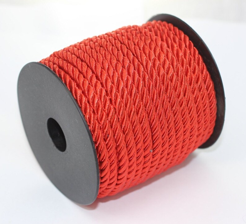 Red Rayon Rope 4 Mm 015 Inch Red Cord Twisted Braid - Etsy