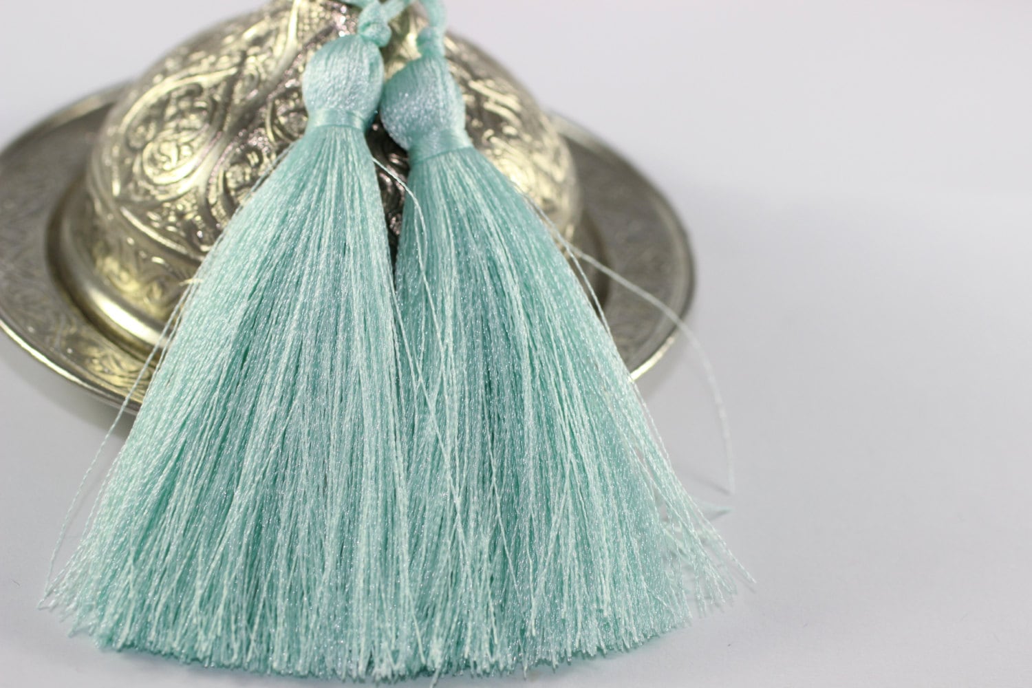 Celadon Green Thread Tassels 80mm Thick Tassels Tassel for | Etsy