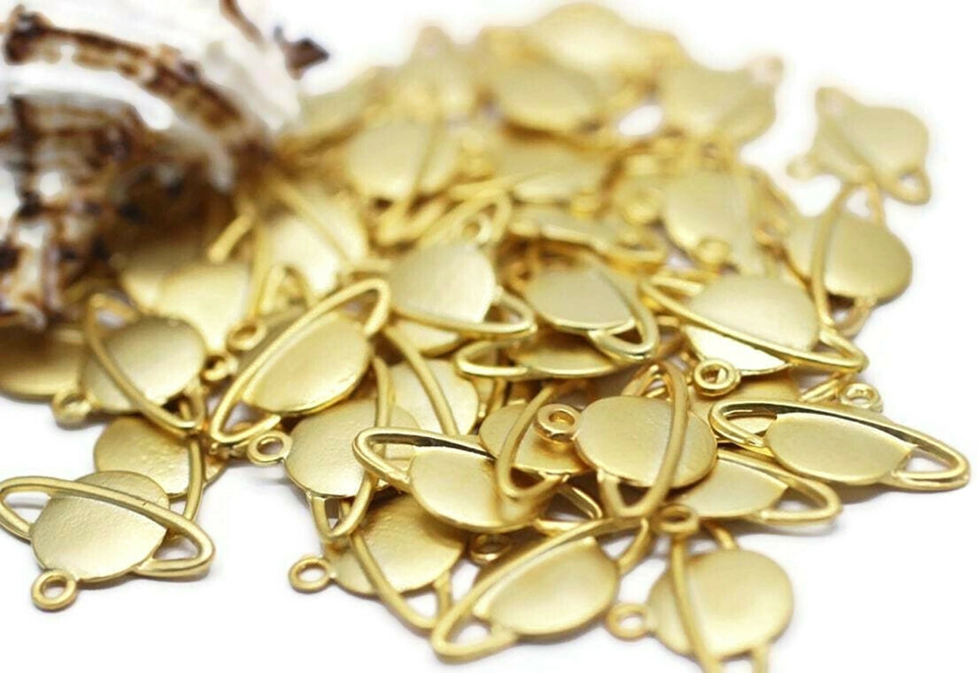 22K Matt Gold Plated Saturn Charms 14x21mm Space Charms | Etsy