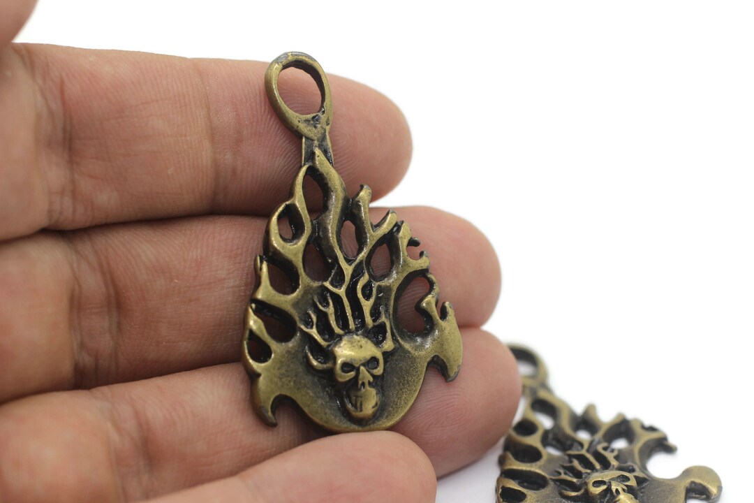 Antique Bronze Ghost Rider Charms, | Death Jewelry | Necklace Charm ...