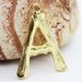 Letter A, Initial Alphabet Letter Pendant Necklace 24k Shiny Gold ...