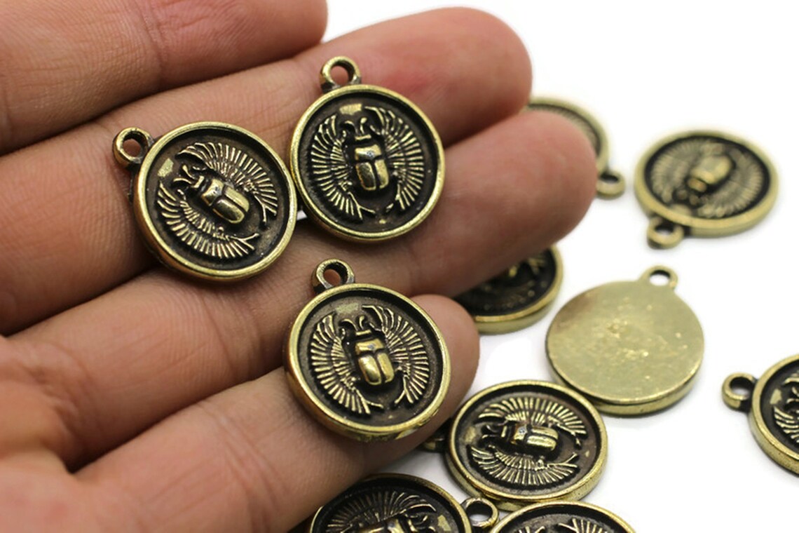 Bronze Pharaoh's Beetle Charms 19x23mm Egypt Charms - Etsy