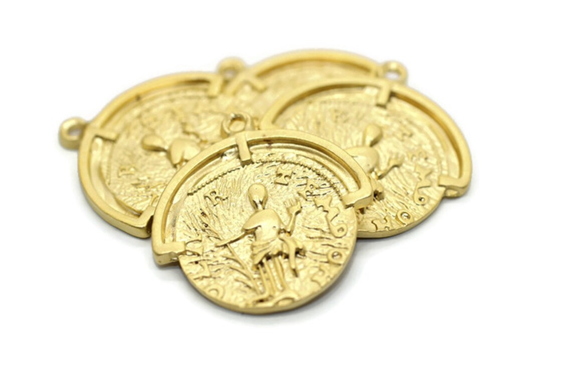 24 K Matt Gold Coin Pendant 28x30mm Greek Coins Egypt - Etsy