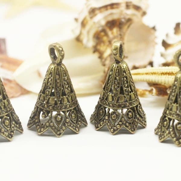 Bronze Bead Caps - Etsy