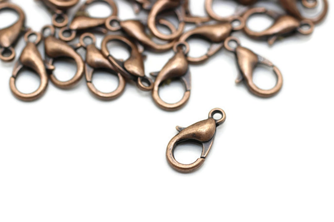 Antique Copper Lobster Clasps 12mm Claps, Claw Clasp, Necklace Clasps ...