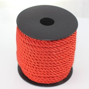 Red Rayon Rope, 4 Mm (0,15 Inch), Red Cord, Twisted Braid Cords ...