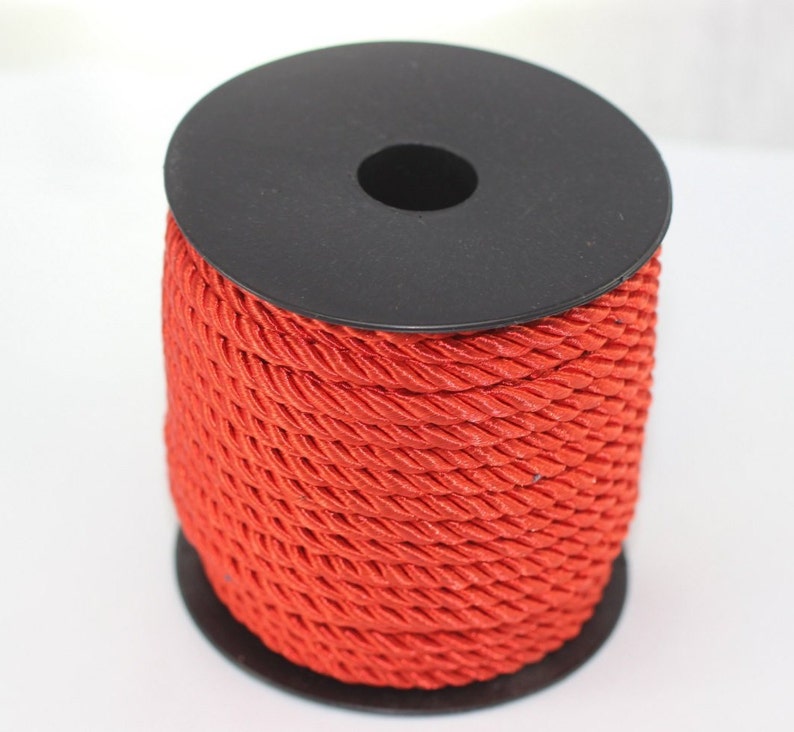 Red Rayon Rope 4 Mm 015 Inch Red Cord Twisted Braid - Etsy