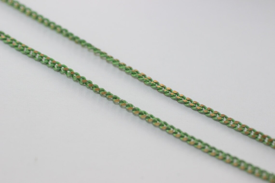 1.5mm Green Chain Link, Brass Chains, Loose Chain, Gold Chain, - Tiny ...