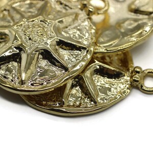 1 Pc 24K Shiny Gold Plated Sun Coins, 37x48 Mm Gold Pendant, Sun ...