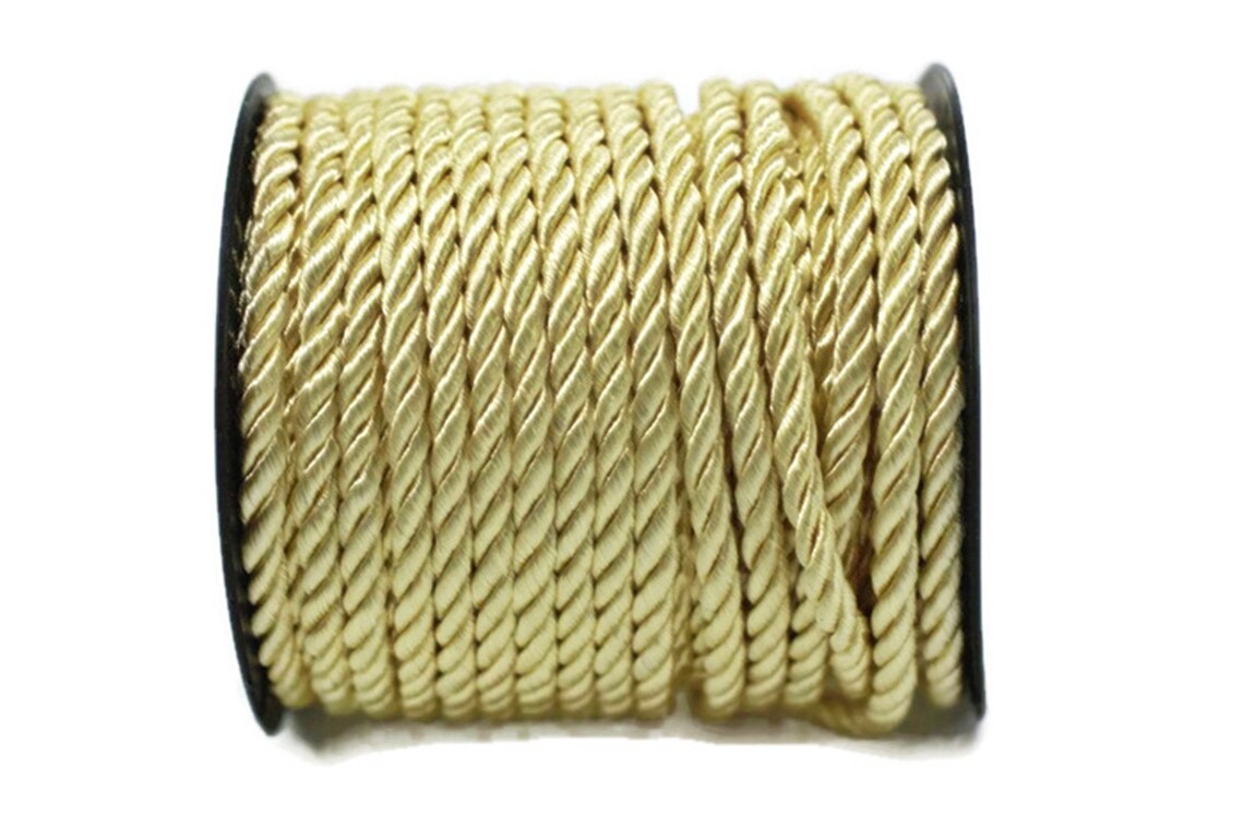 Gold Tone Rayon Rope 4 Mm 015 In Gold Cord Twisted Braid - Etsy