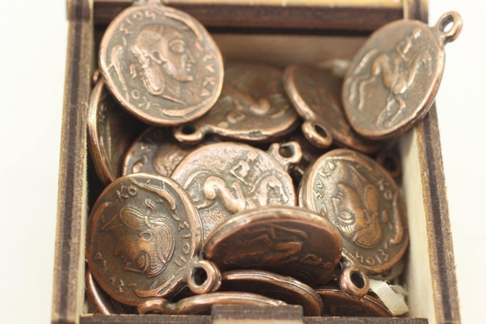 Antique Copper Coins 20x25 Mm Copper Pendant Double Side - Etsy