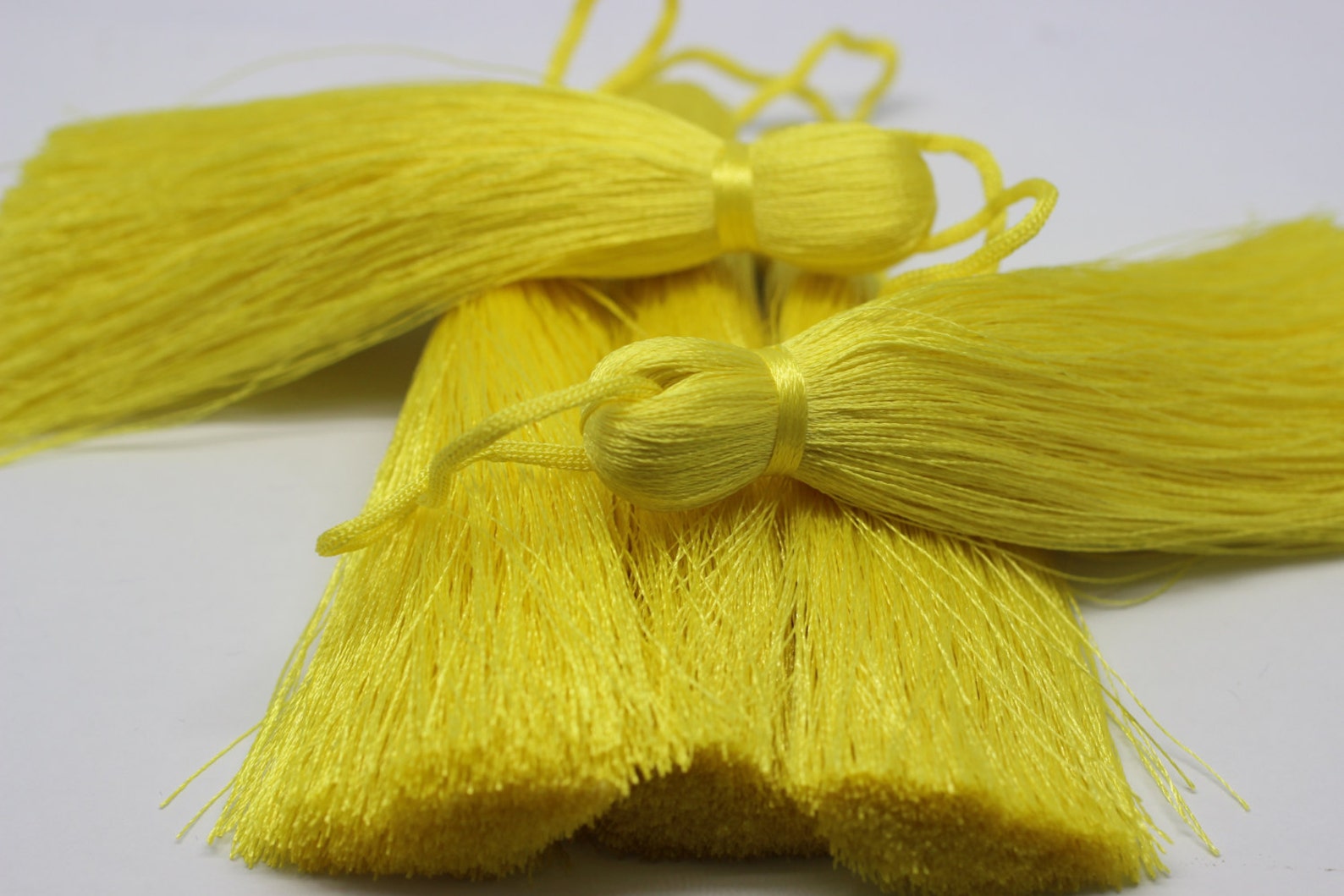 110 Mm Yellow Extra Large Tassels Silky Tassels Tassel | Etsy