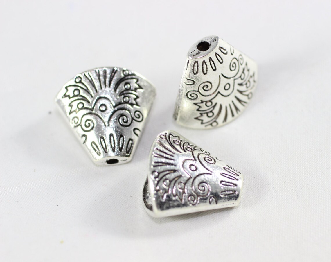 Tibetan Silver Tone Pyramid Bead Caps, 21x19 Mm Tibetan End Caps ...