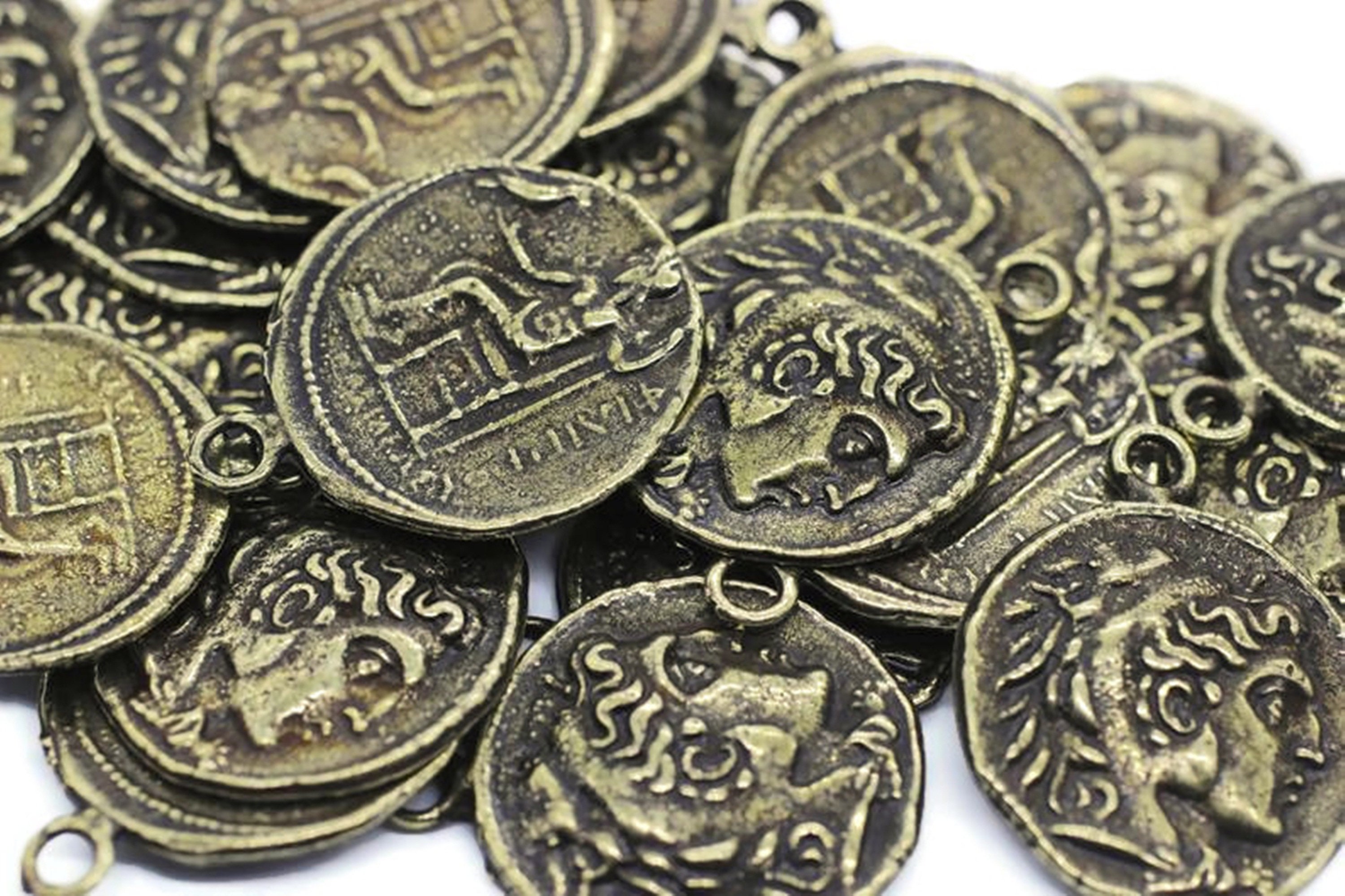 Bronze Coin Charms, 25x32mm Athens Pendant, Double Side Charms, Roman ...
