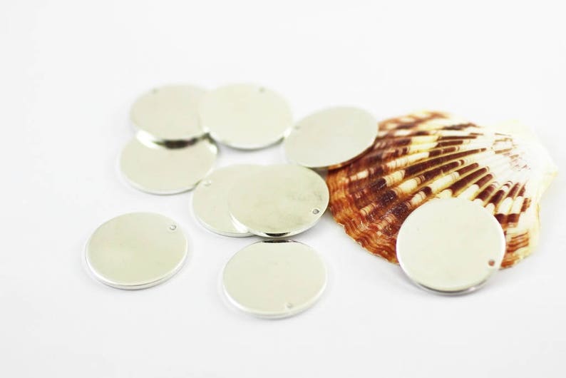 1.4x25mm Shiny Silver Plated Disc Round Stamping Discs | Etsy