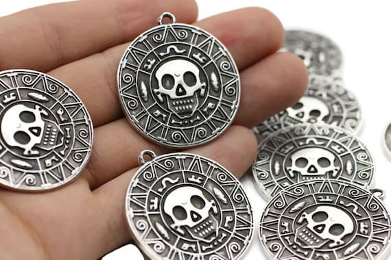 Matt Silver Plated Pirate Coins 36x40 mm Pirates of The | Etsy