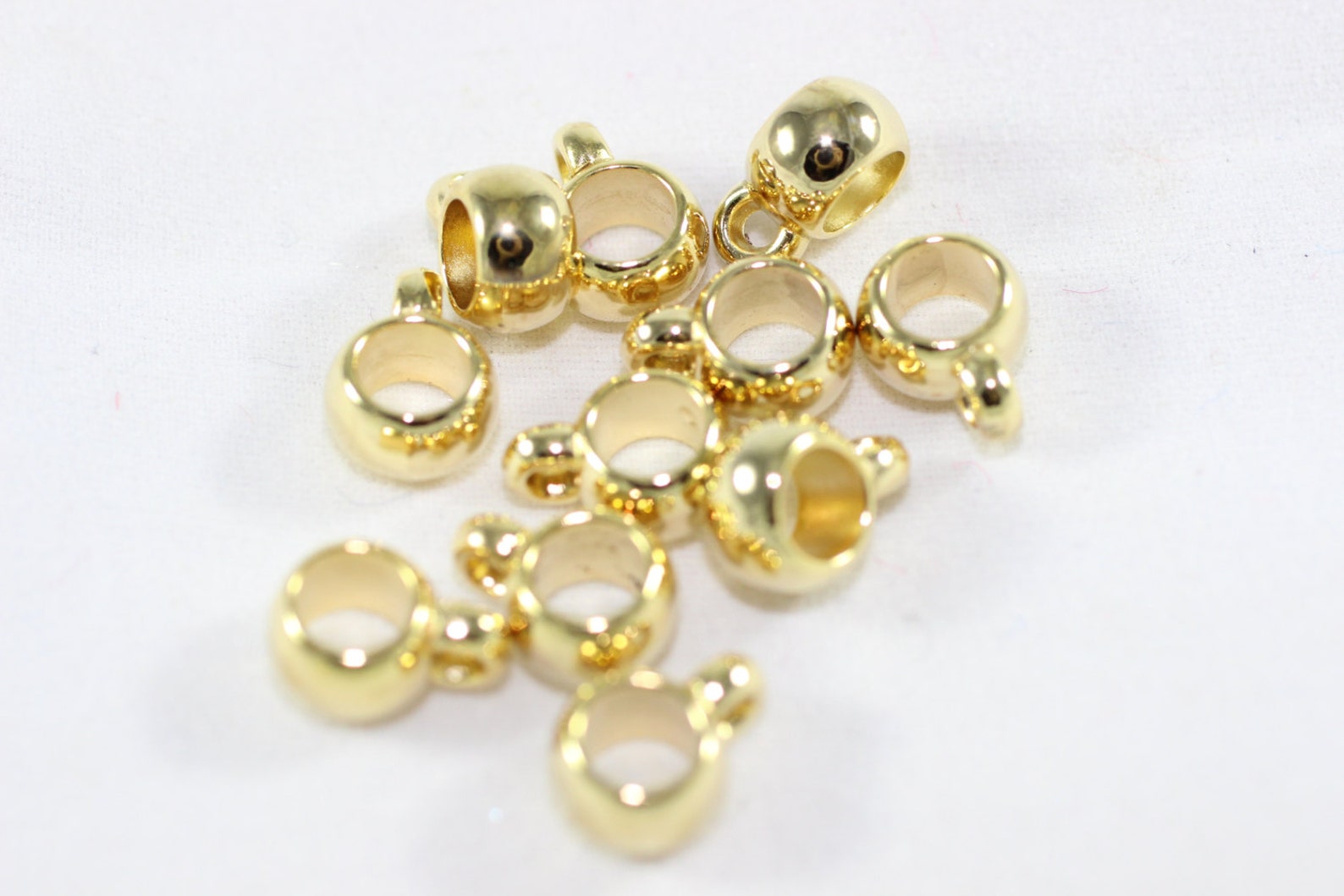 Gold Plated Tiny Spacer Beads Circle Charms CCB Material | Etsy