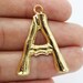Letter A, Initial Alphabet Letter Pendant Necklace 24k Shiny Gold ...