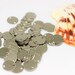 10 Mm Disc Silver Tone Tiny Round Charms, 10 Mm Two Holes Connectors ...