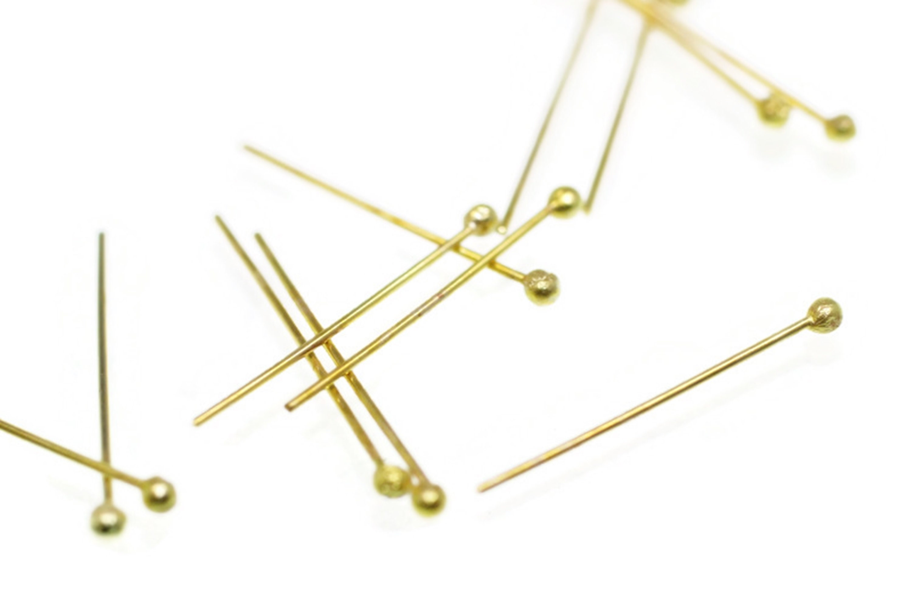 Gold Tone Ball Head Pin - 0.6 Mm X 15/20/25/30/35/40/50/60 Mm Ball Head ...