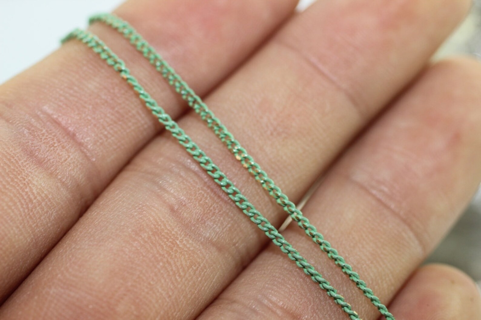 1.5mm Green Chain Link, Brass Chains, Loose Chain, Gold Chain, - Tiny ...