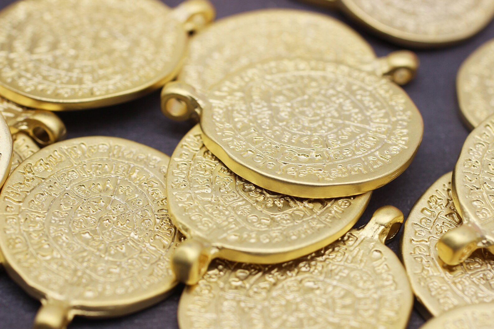 Matt Gold Coin Pendant 29x38mm Greek Coins Egypt Coin | Etsy