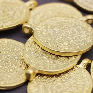 Matt Gold Coin Pendant, 29x38mm, Greek Coins, Egypt Coin, Medallion ...
