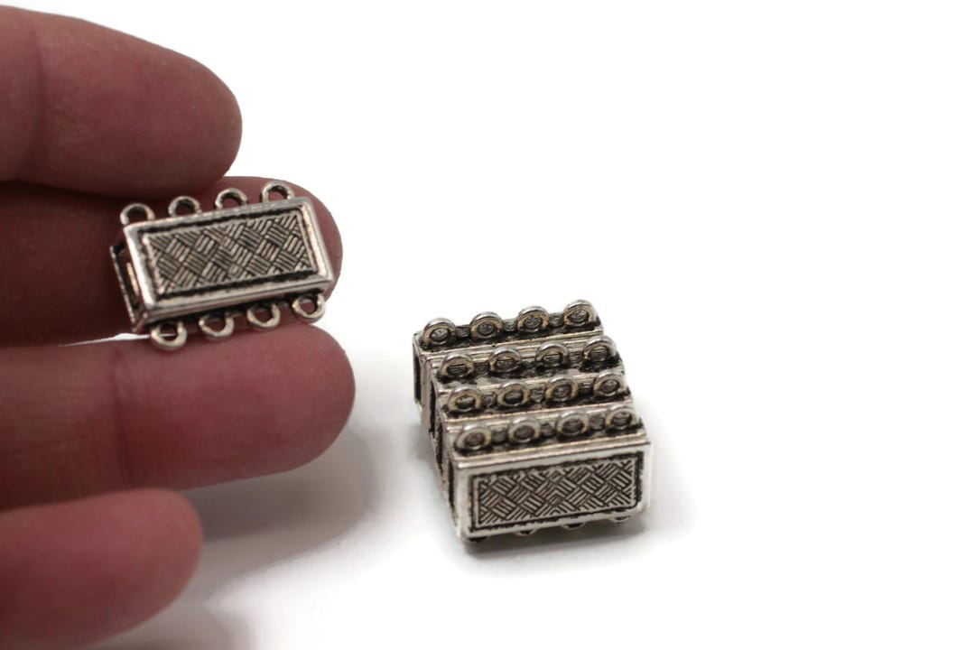 Antique Silver 4 Holes Multi Clasps, Multi Strand Necklace Clasps ...