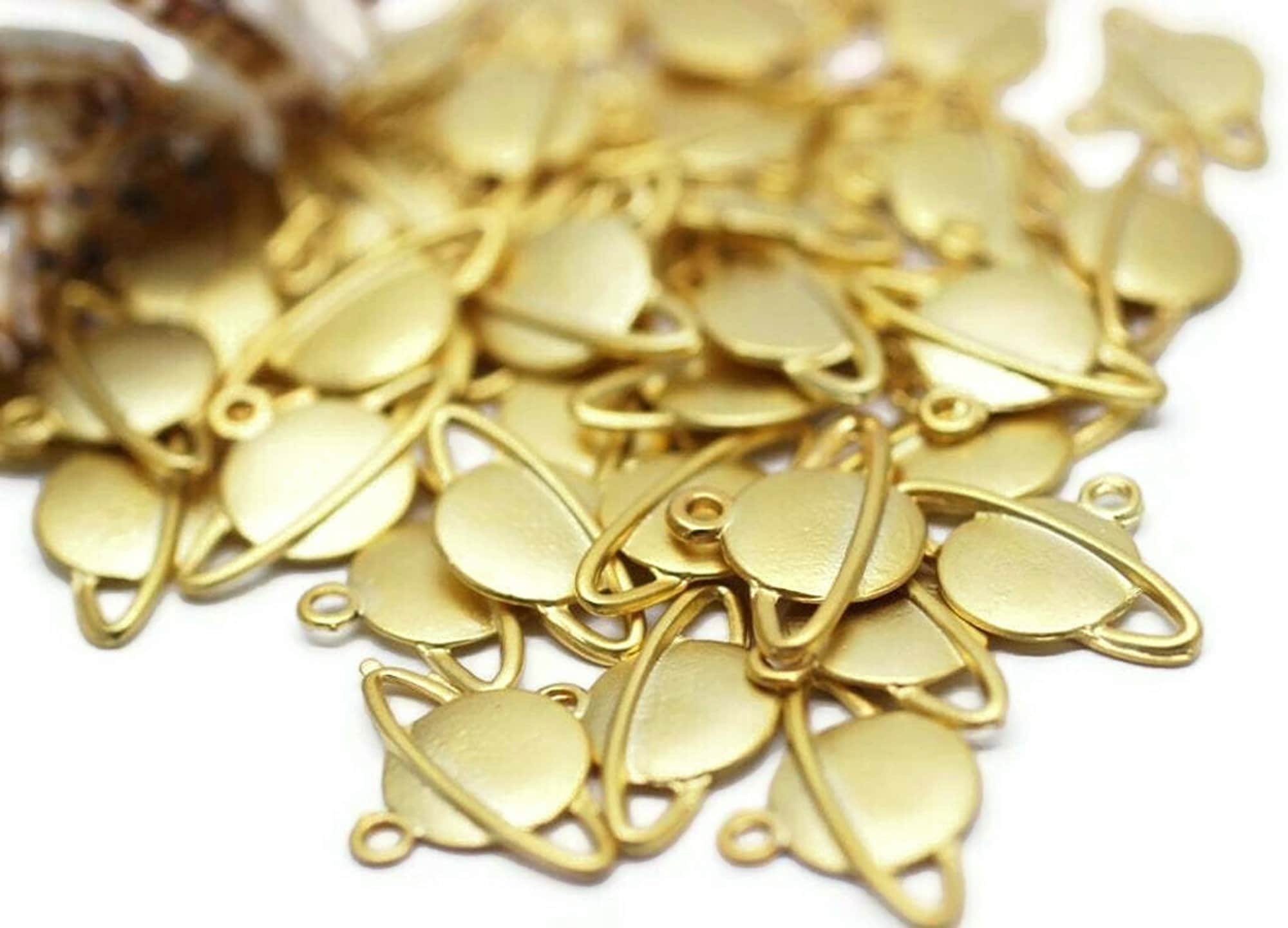 22K Matt Gold Plated Saturn Charms 14x21mm Space Charms - Etsy