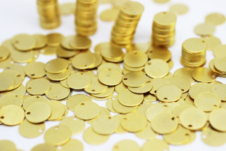 24K 10 Mm Matt Gold Plated Brass Coins Round Stamping Discs - Etsy