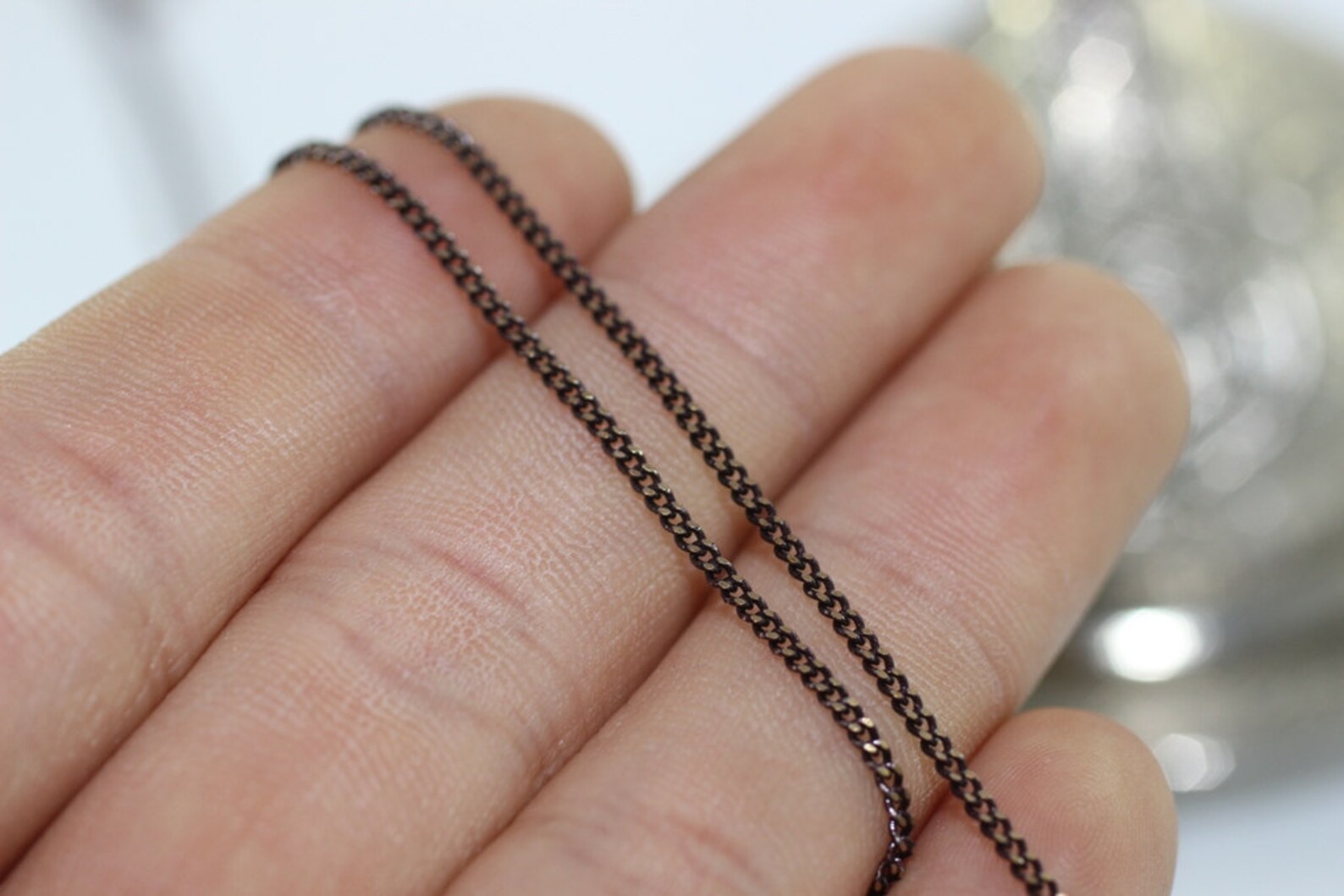 1.5mm Brown chain link brass chains loose chain gold | Etsy