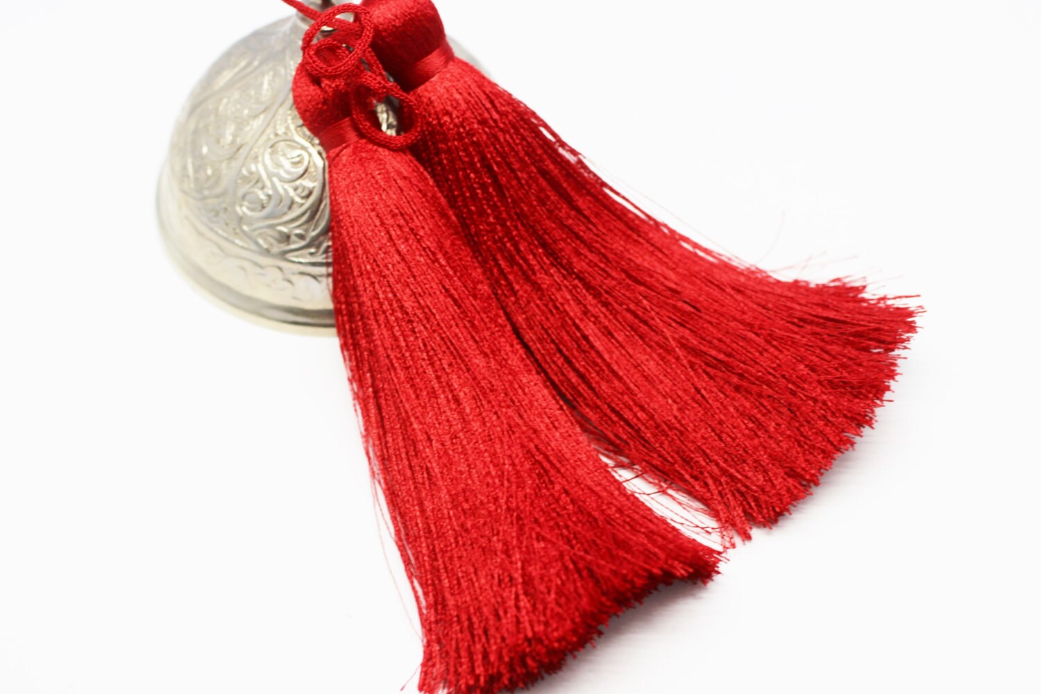 Red Tassel Extra Large Silky Tassel 11 cm Large Tassels | Etsy