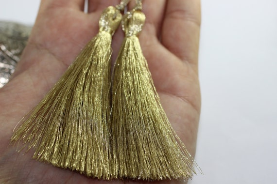 Gold Silky Lux Tassels 80 mm Long Thick Tassels for your | Etsy