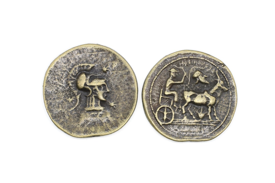 Spartan Coins, Antique Bronze Gladiator Coins, 41 Mm Roman Empire ...