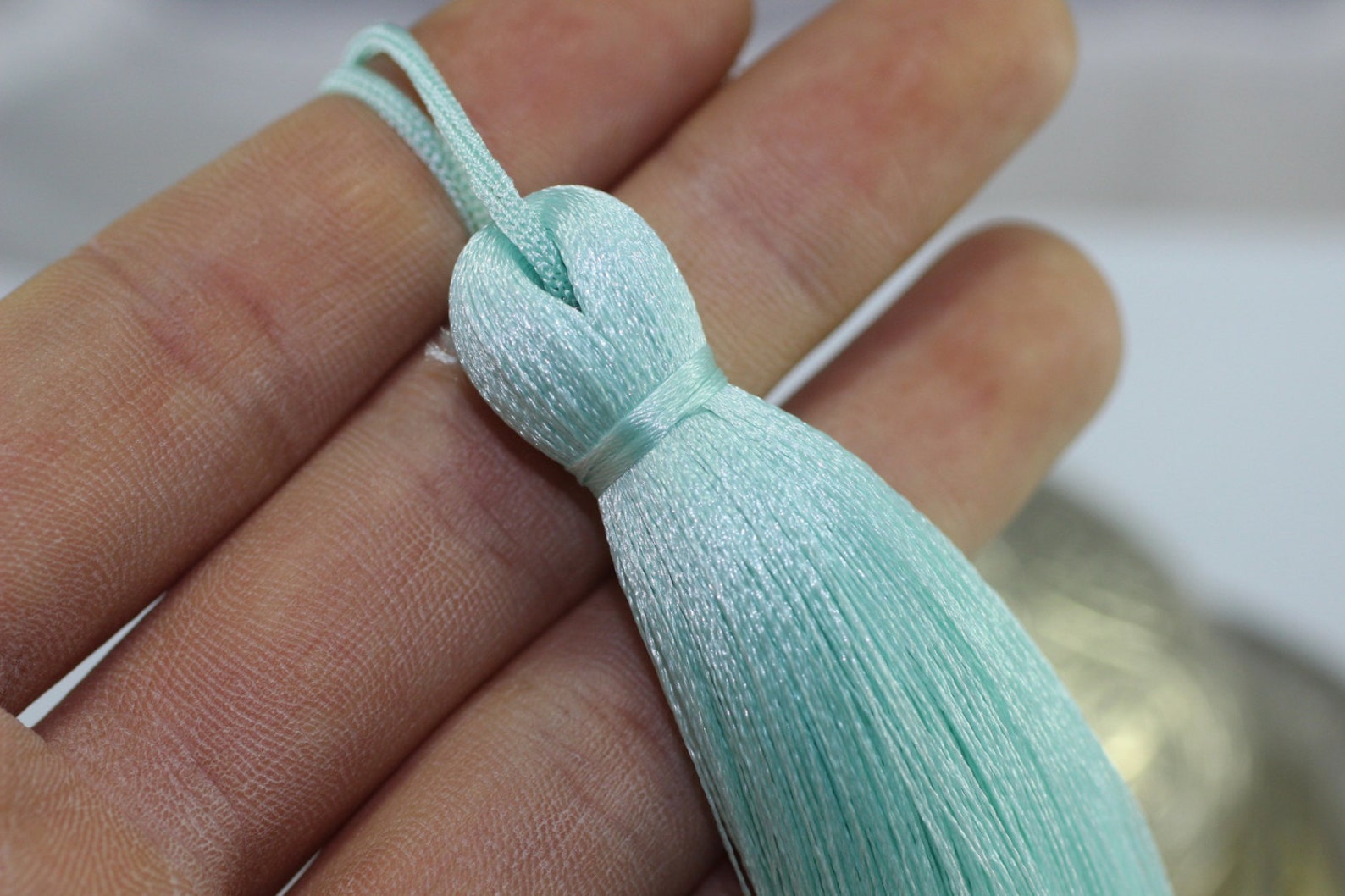 Tassel, Light Green Extra Large Silky Tassel - 110 Mm Large Tassels ...