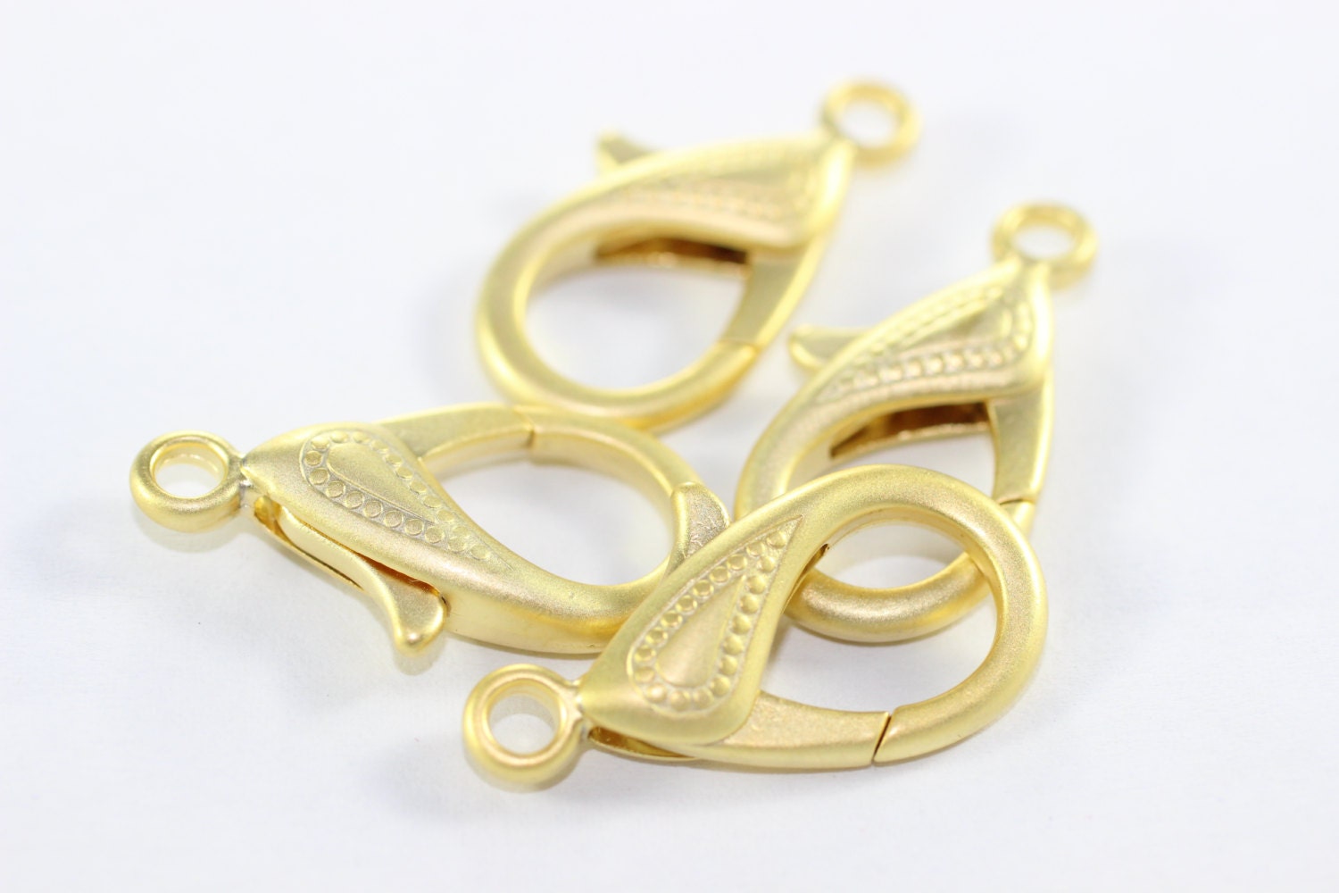 Gold Plated Lobster Claw Clasp 15x30mm, Extra Large Dotted Clasps, Gold ...