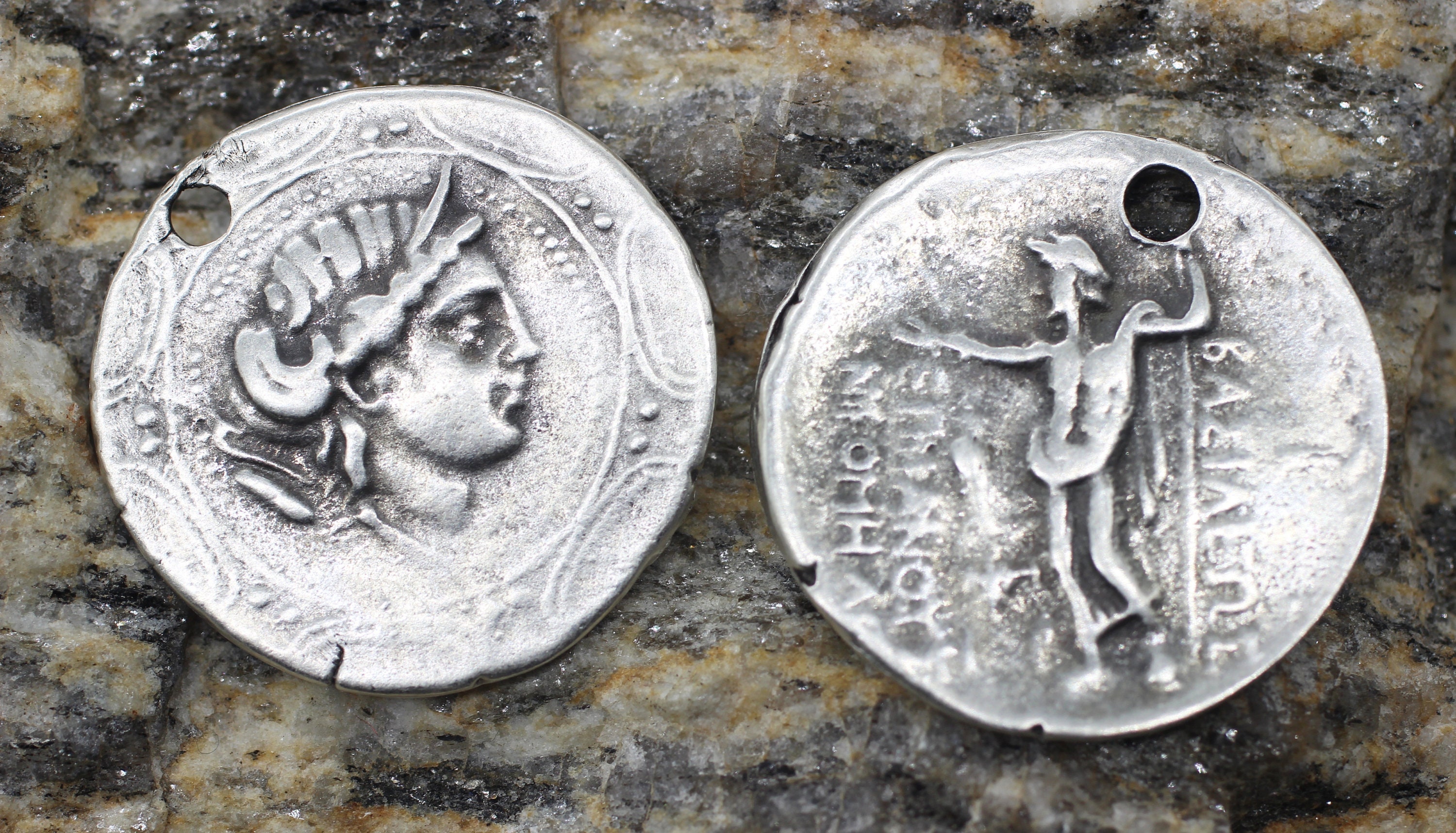 Matt Silver Cleopatra Coin Pendant 28 Mm Silver Pendant Coin - Etsy