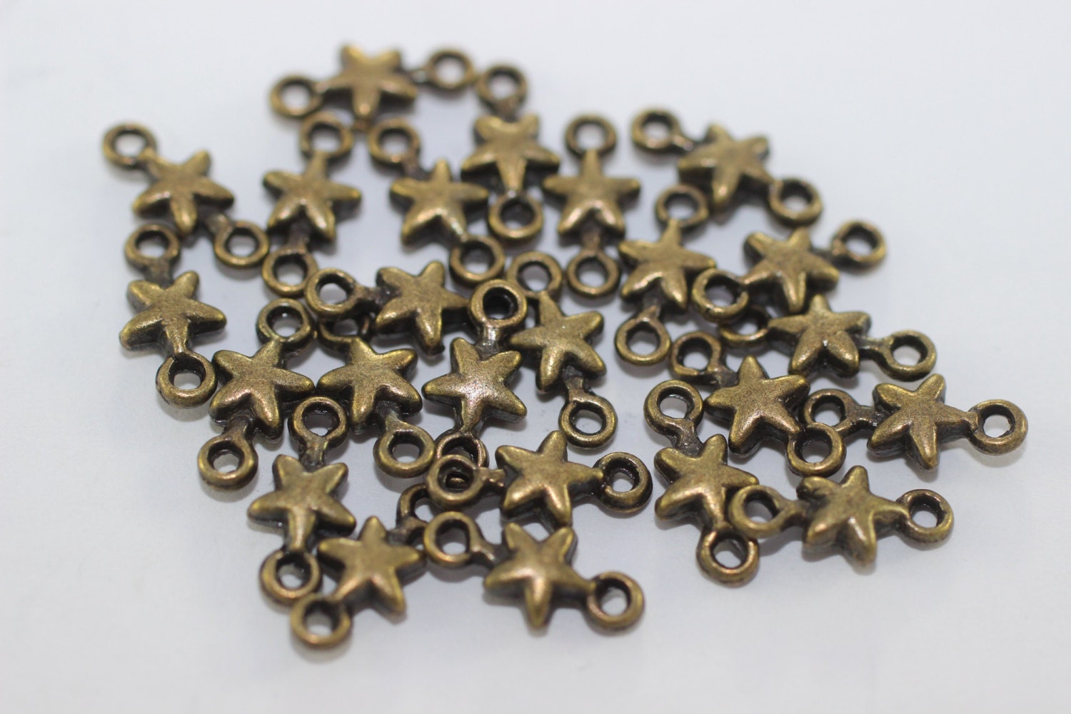 Tiny Star Connector Charm - 10 Mm Antique Bronze Tiny Star Pendant ...