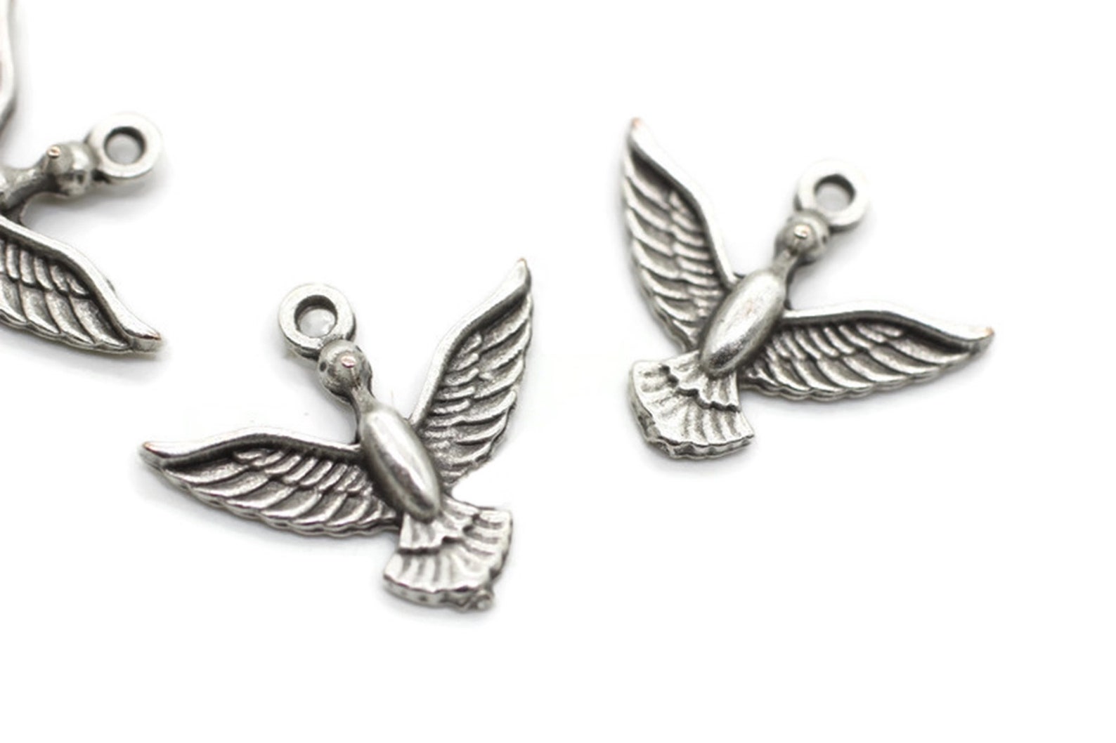 16x19 Mm Matt Silver Plated Albatross Necklace, Early Bird Pendant ...
