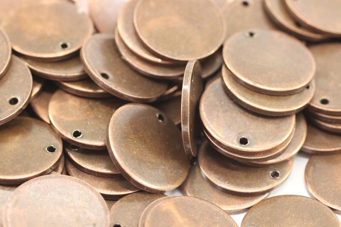 1.4x18mm Antique Copper Disc, Solid Brass Disc, Round Stamping Discs ...